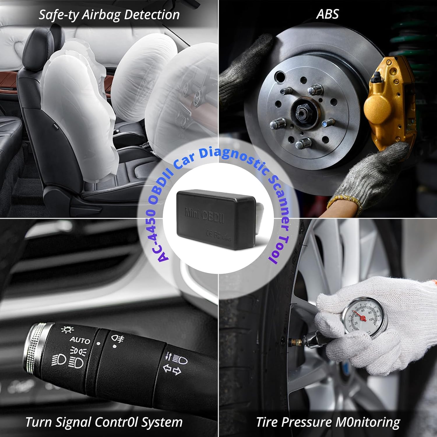 AC-4450 Bluetooth OBDII/OBD2 Car Diagnostic Scanner for CB6 CarPlay AI ...