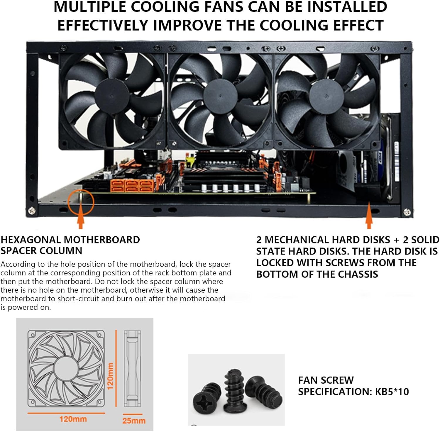 Computer Motherboard Case - Stackable Chassis, Aluminum Frame for Open ...