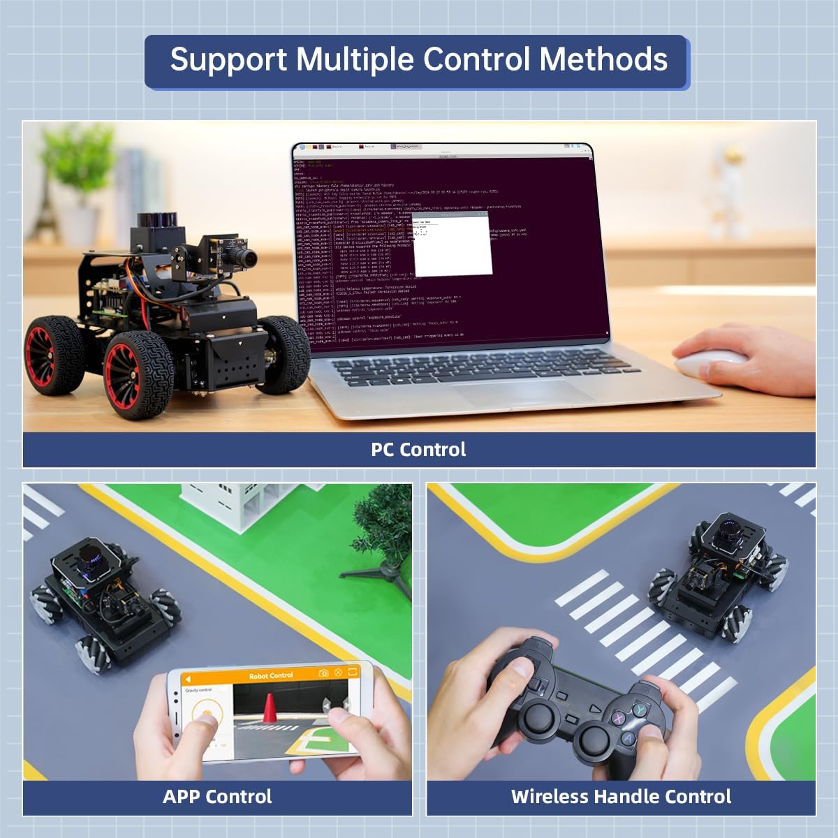 ROS2 Robot Car for Raspberry Pi 5 Programmable AI Vision Smart Robot ...