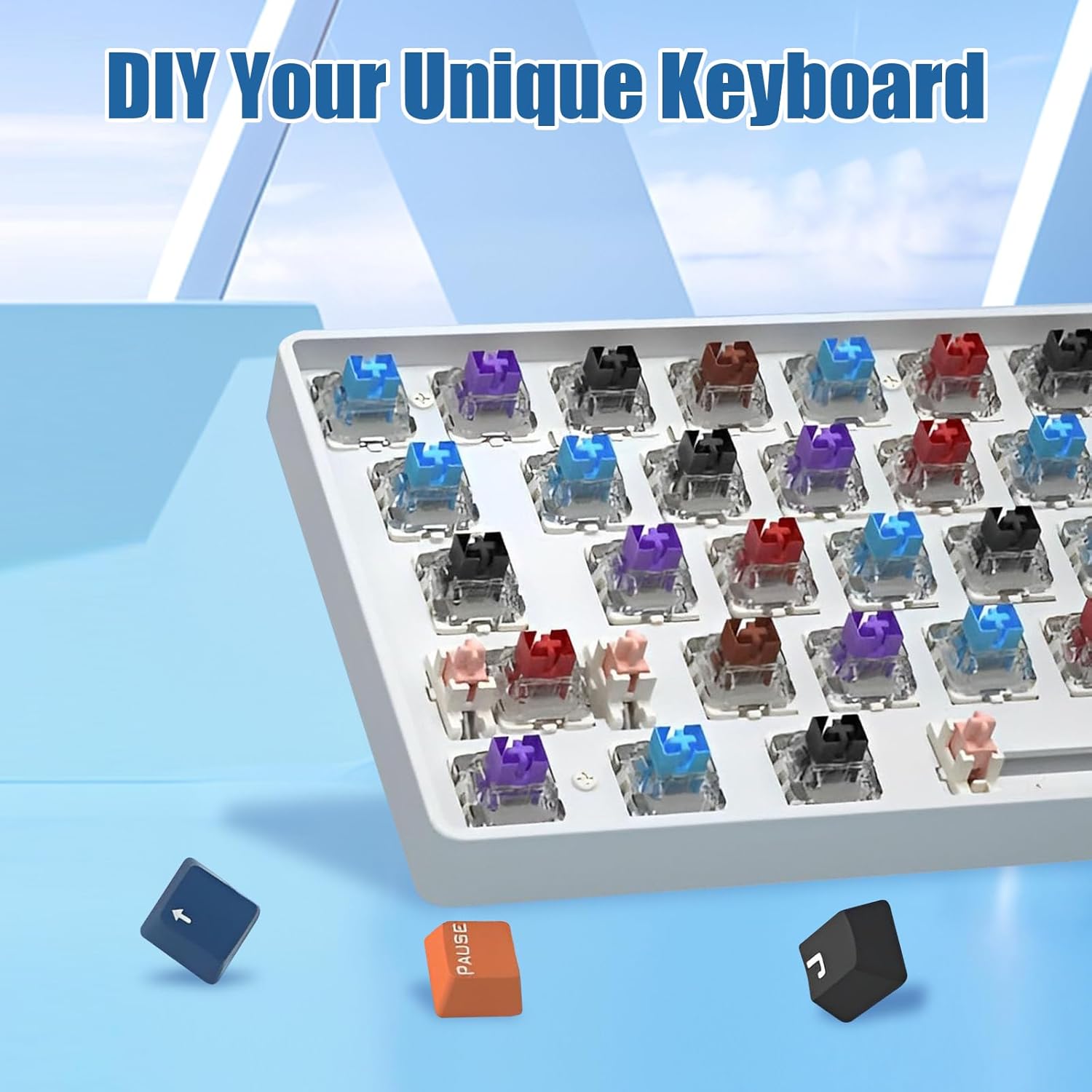 CIY68 Keyboard Barebones Kit,65% Wireless Bluetooth 5.0/2.4G Mechanical ...