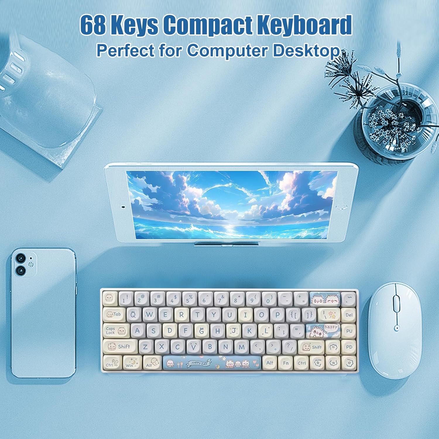 CIY68 Keyboard Barebones Kit,65% Wireless Bluetooth 5.0/2.4G Mechanical Keyboard Kit Custom PCB ...