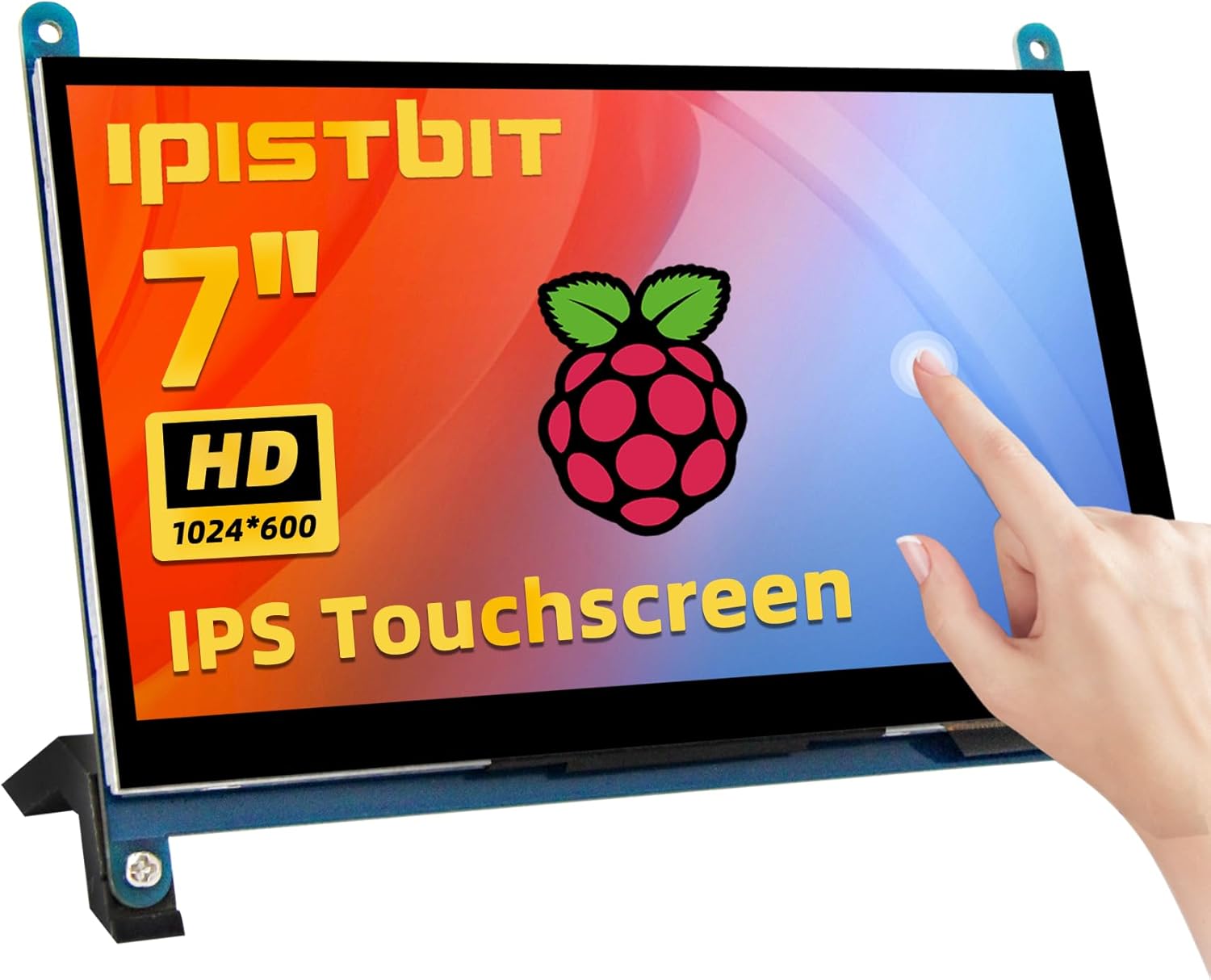 7 Inch LCD Touch Screen, 1024×600 IPS Display with Stand, HDMI Portable ...