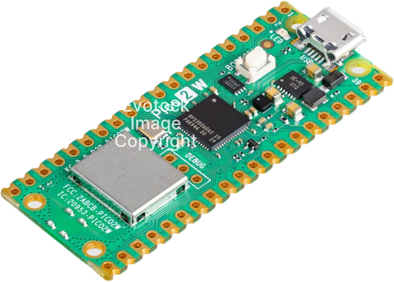 Pi Pico 2 W – RP2350 Microcontroller Board, Bluetooth 5.2, WiFi, BLE ...